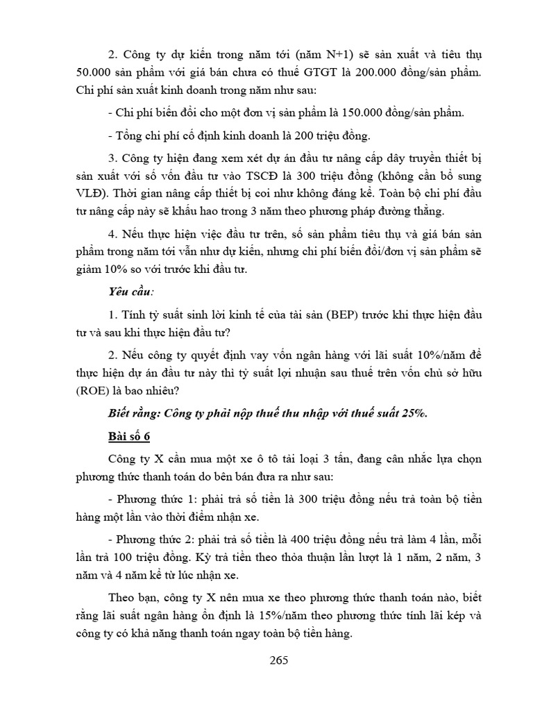 Bài tập TCDN1 có giải | PDF