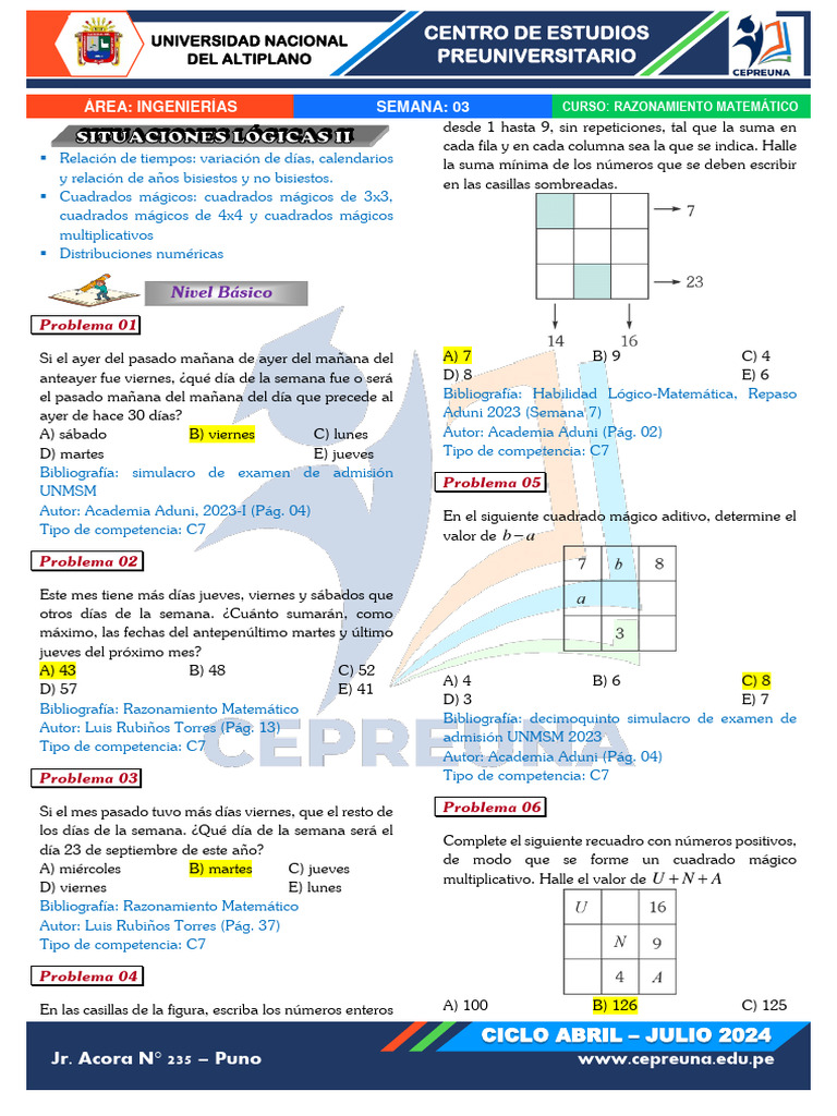 RM Semana 3 Ingenierias | Descargar gratis PDF | Matemáticas