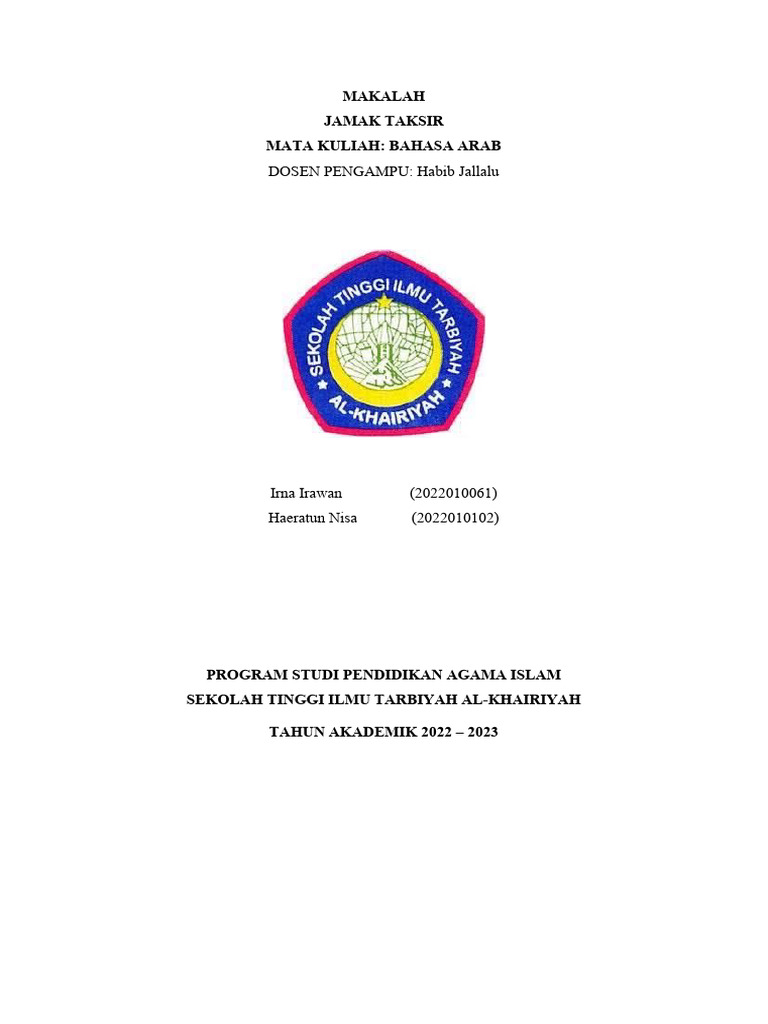 Pengertian dan Contoh Jamak Taksir | PDF