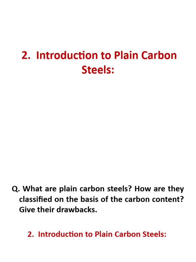 Lecture-1, Plain Carbon Steels | PDF | Steel | Building Materials