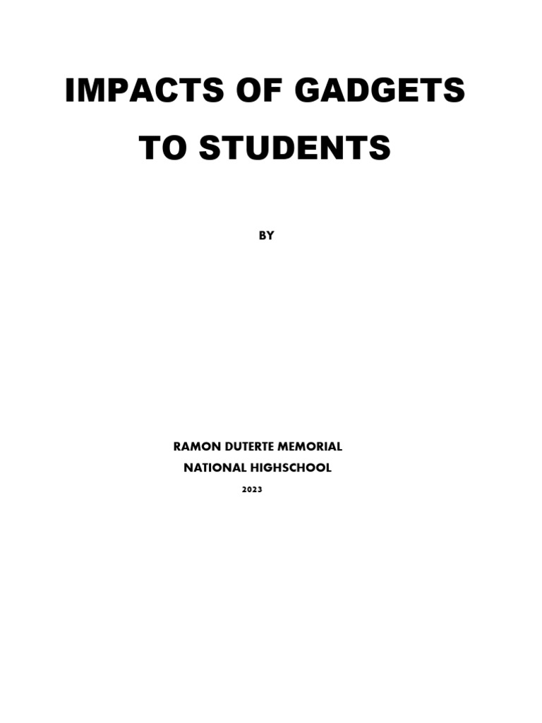 Effects of Gadgets on Student Learning | PDF | Methodology ...