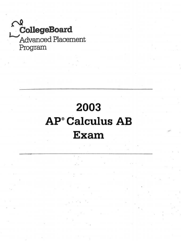 2003 AP Calculus AB/BC Answers | PDF | Advanced Placement | Multiple Choice