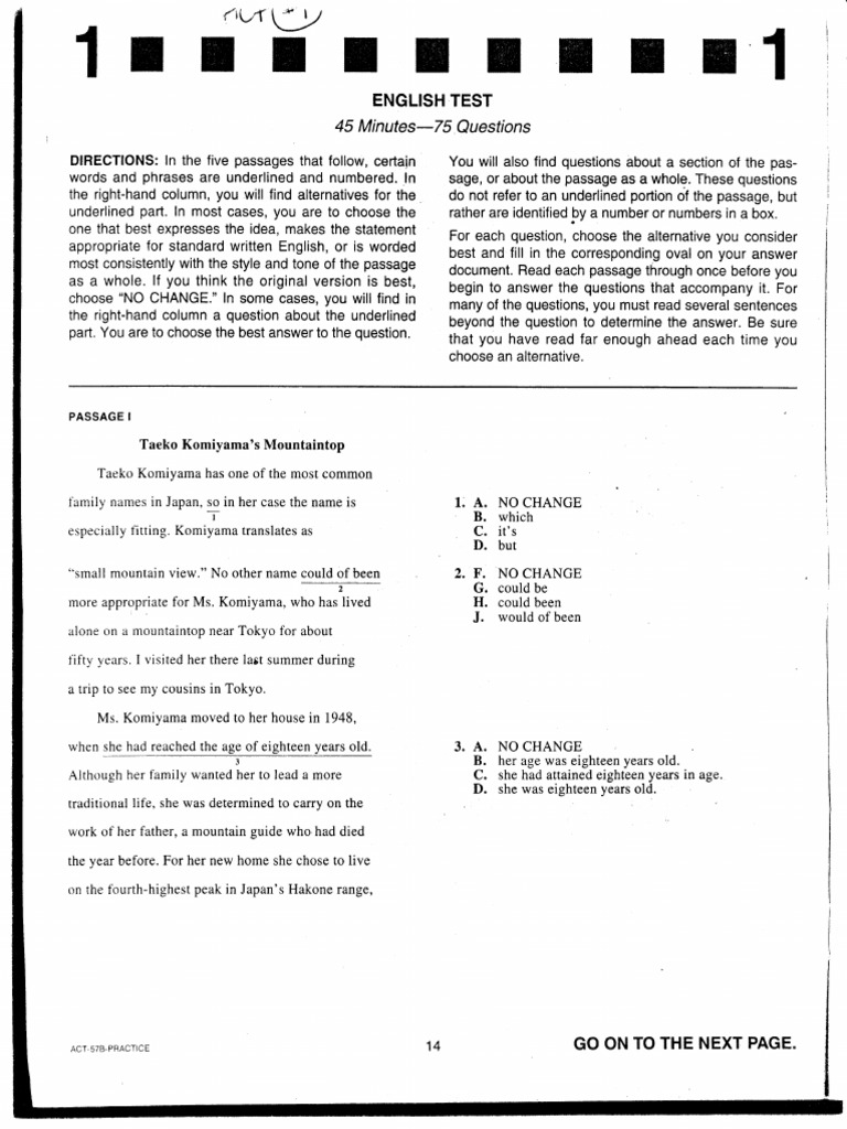 ACT Sample (0057B) | PDF | Sugar Confectionery