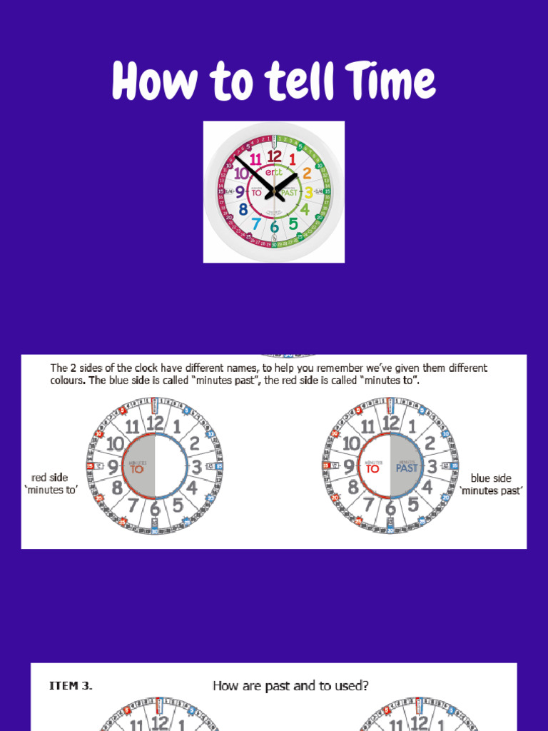 How To Tell Time Power Point | PDF | Hour