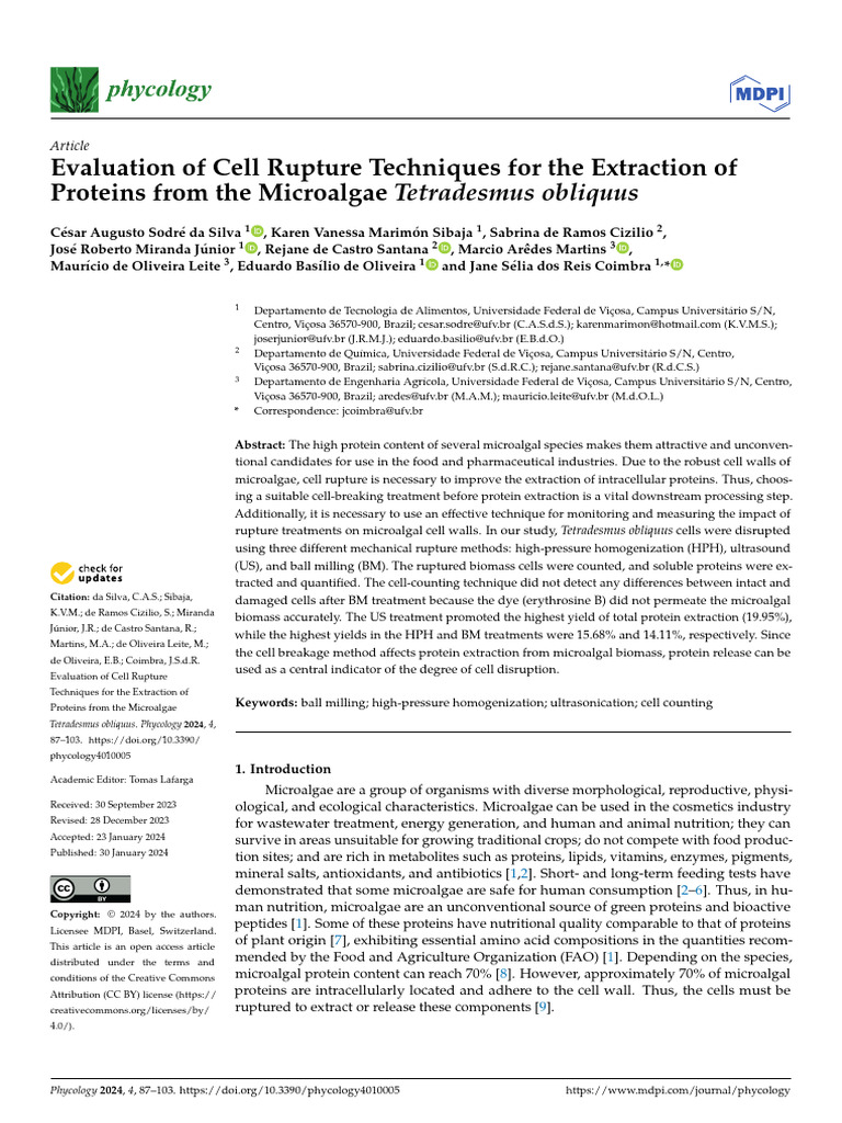 Evaluation of Cell Rupture Techniques For The Extr | PDF | Gel ...