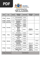 Final June Timetable 2025 | PDF | Science | Languages Of Africa