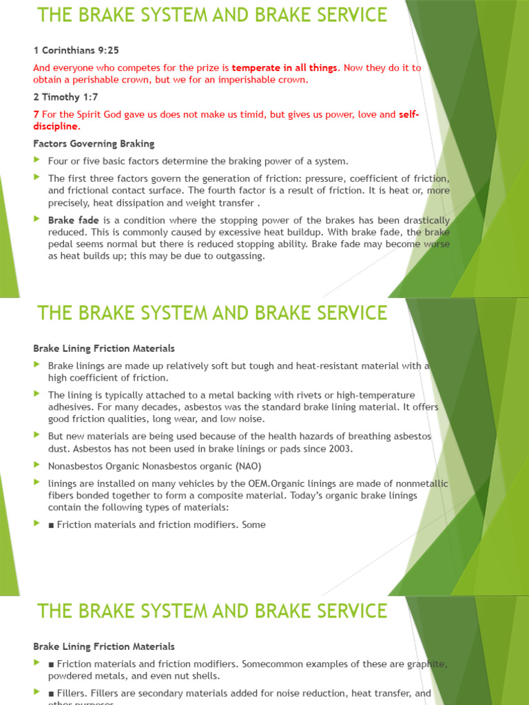 Lecture 20 Brake System and Brake Service | PDF | Brake | Friction