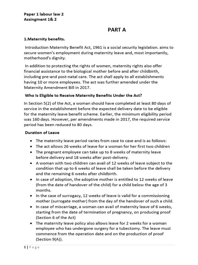 Labour Law 1 CLP | PDF | Cost Of Living | Childbirth