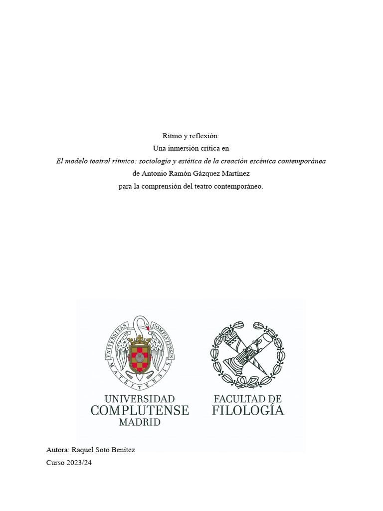 Reseña Raquel Soto | PDF | Teatro | Ritmo