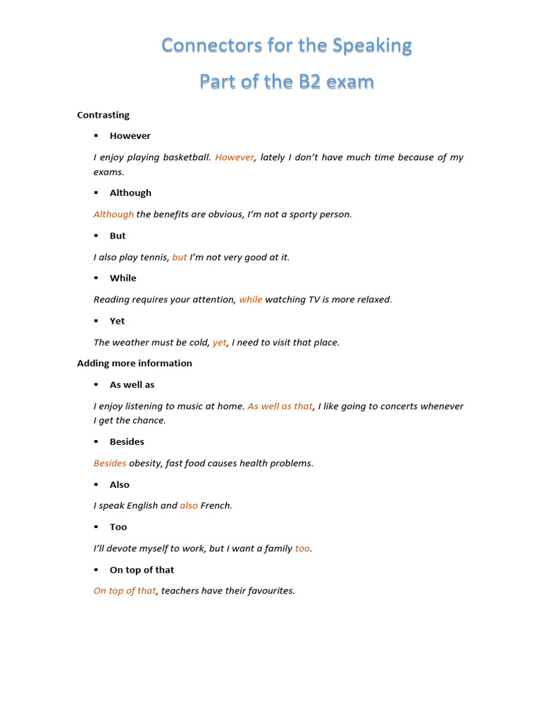 Speaking Connectors | PDF