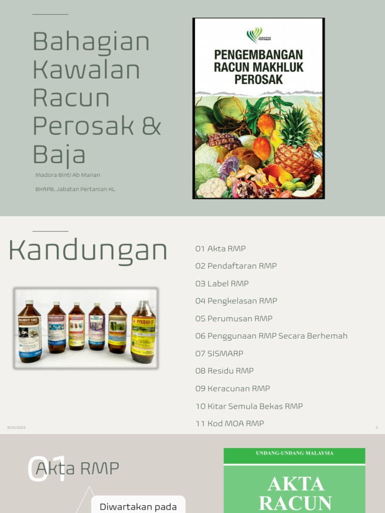 Bahagian Kawalan Racun Perosak dan Baja (BKRPB) | PDF