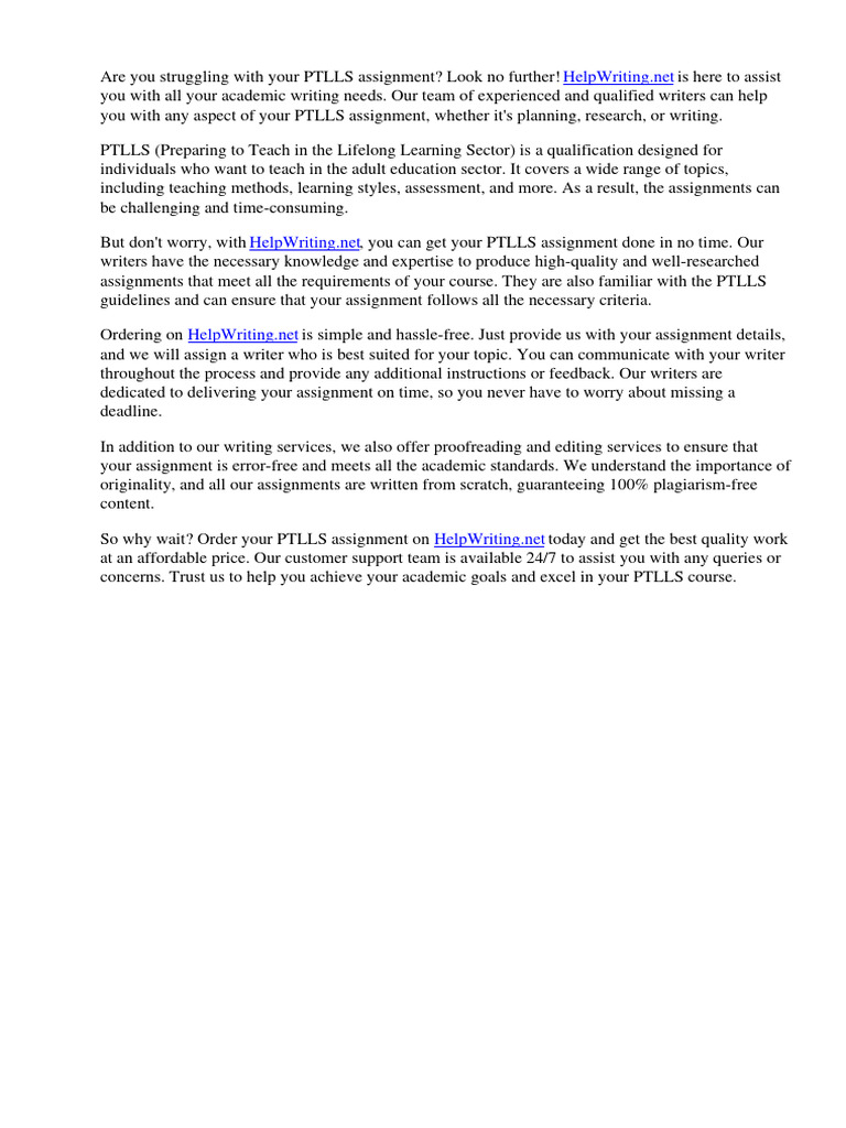 Ptlls Assignment | PDF | Teachers | Learning Ptlls Assignment | PDF | Teachers | Learning