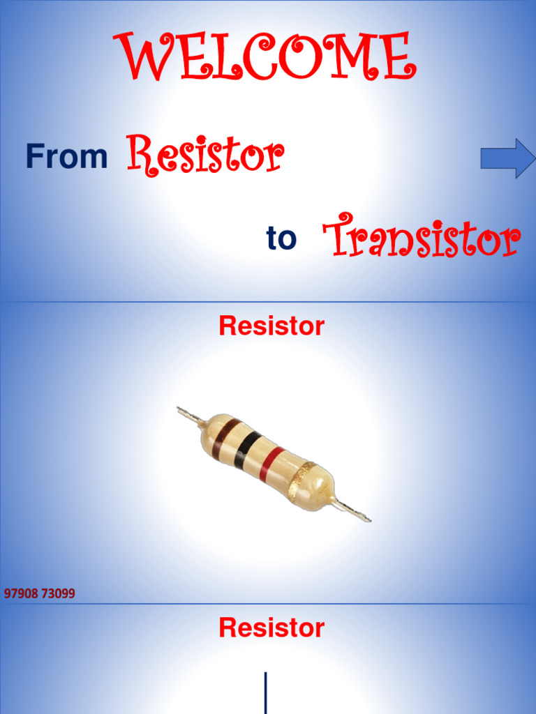 Basics of Transistor - 1 - Resistor To Transistor Approach | PDF ...