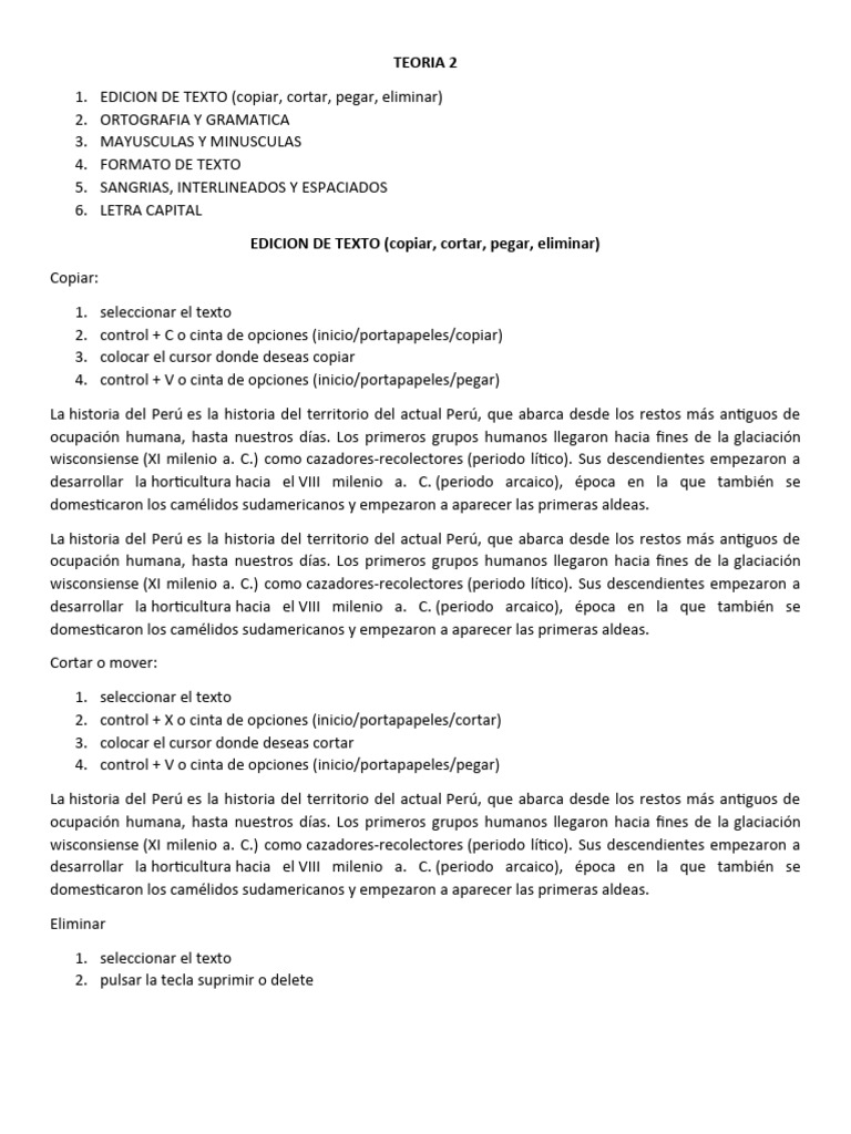 TEORIA 2 Microsoft Word | PDF | Perú
