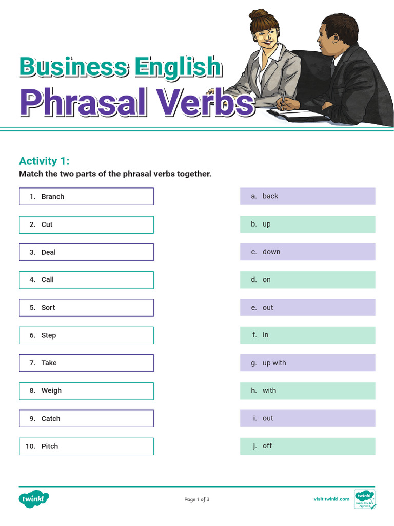 Business English Phrasal Verbs Worksheet Adults b1 b2 - Ver - 2 | PDF ...