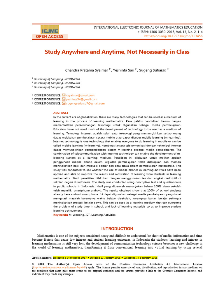 Study Anywhere and Anytime - Not Necessarily in Class | PDF | Computing