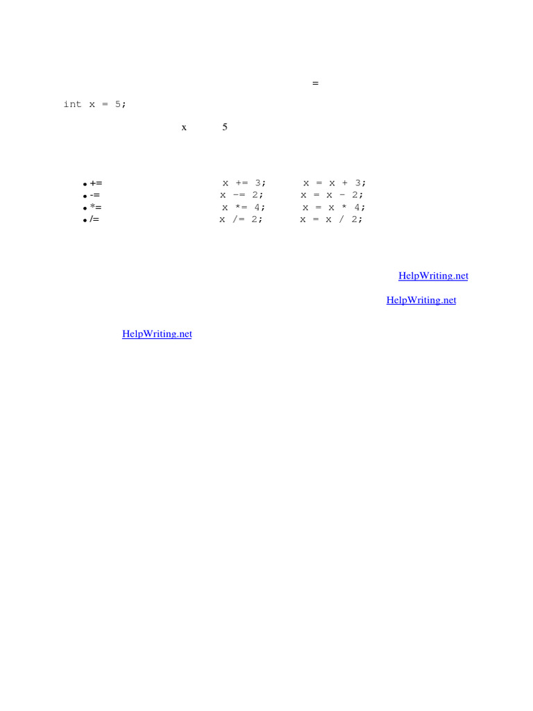 Assignment Operator Pdf Boolean Data Type Integer Computer Science 2548