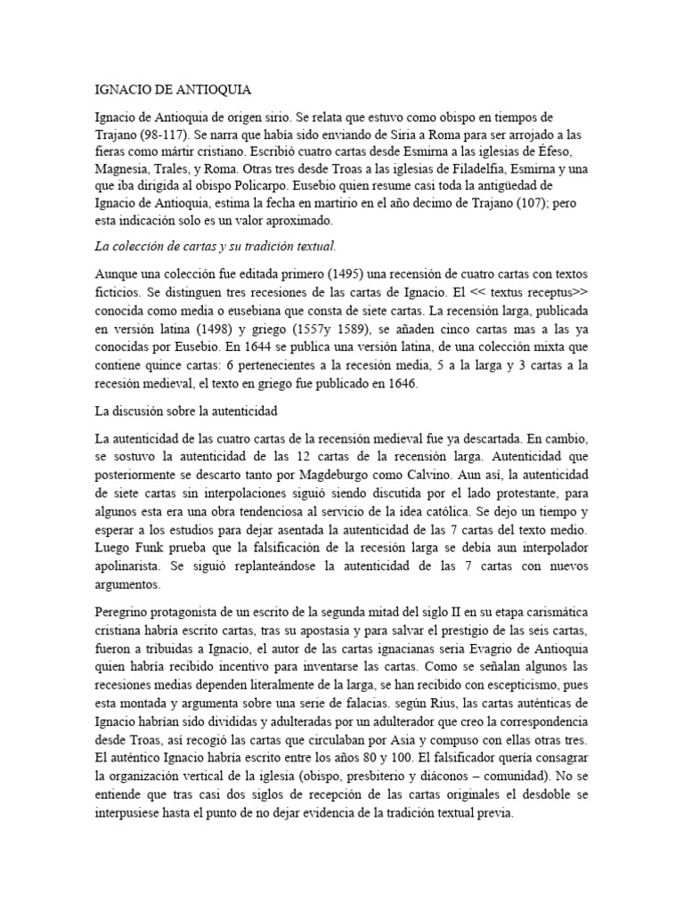 IGNACIO DE ANTIOQUIA Roxana Lagos | PDF | Cristo (título) | Religiones abrahámicas