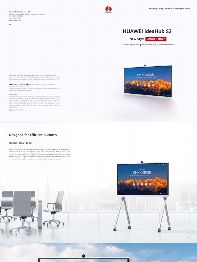 HUAWEI IdeaHub S2 Datasheet | PDF | Mobile App | Video
