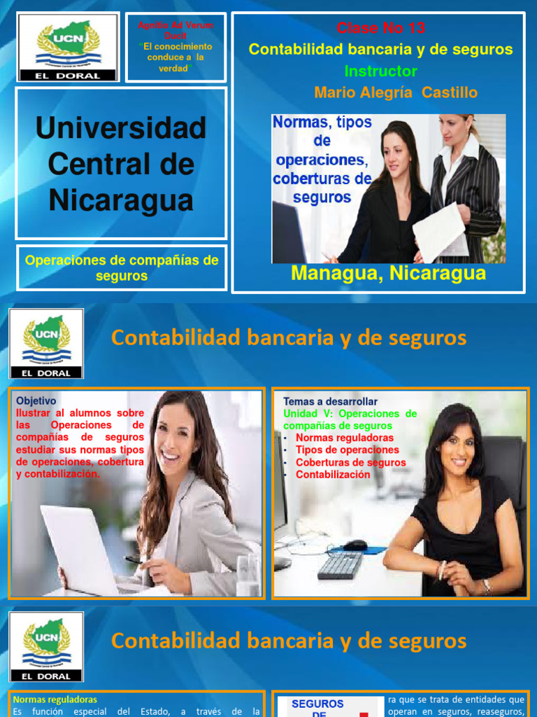 Clase No 13 Contabilidad bancaria y de seguros Pdf | PDF | Póliza de seguros | Seguro