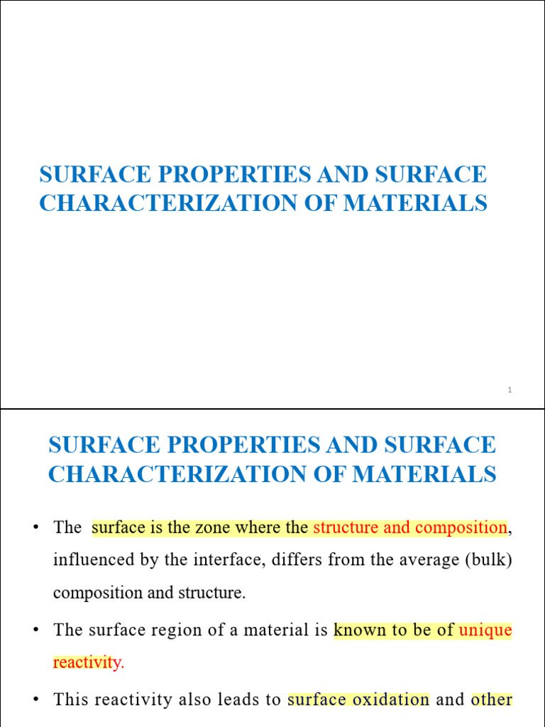 Lecture 3 Surface Characterization of Biomaterials | PDF | Biomaterial ... Lecture 3 Surface Characterization of Biomaterials | PDF | Biomaterial ...