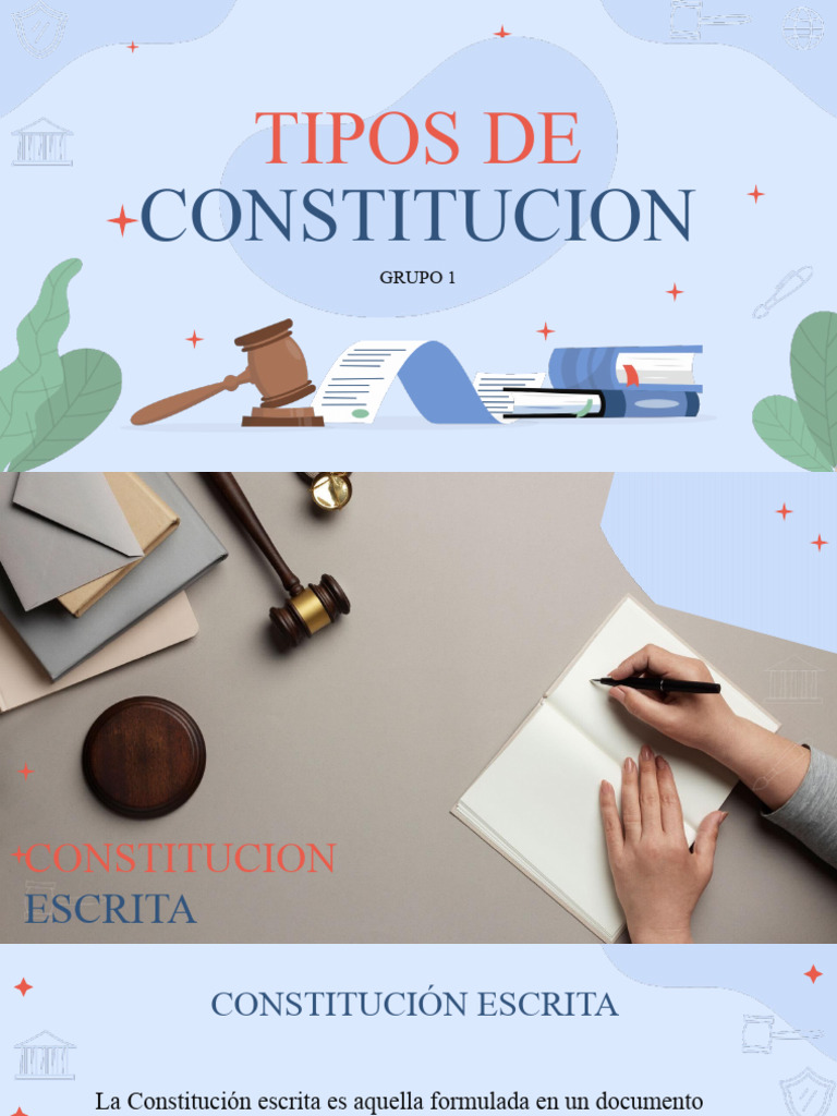 Tipos de Constitución: Escrita y Consuetudinaria | PDF | Constitución ...