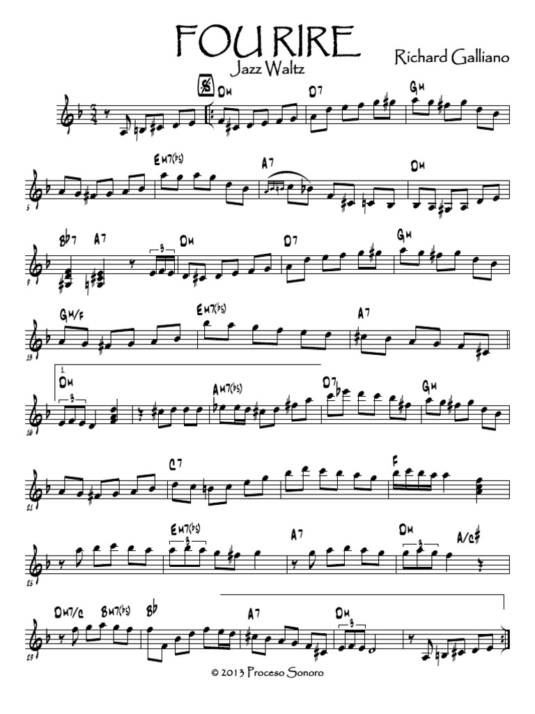 Fou Rire (Richard Galliano) | PDF | Foreign Language Studies