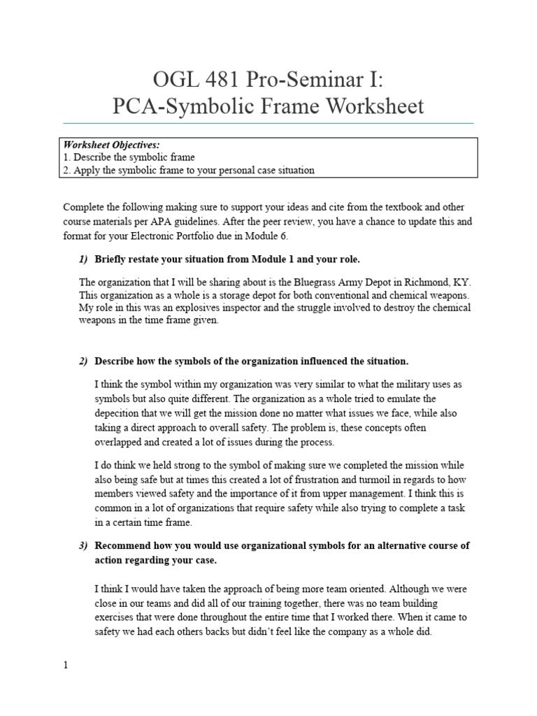 5 Symbolic Frame Worksheet | PDF