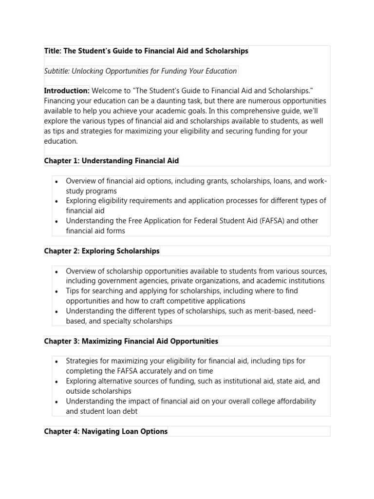 The Student's Guide To Financial Aid and Scholarships | PDF | Student ... The Student's Guide To Financial Aid and Scholarships | PDF | Student ...