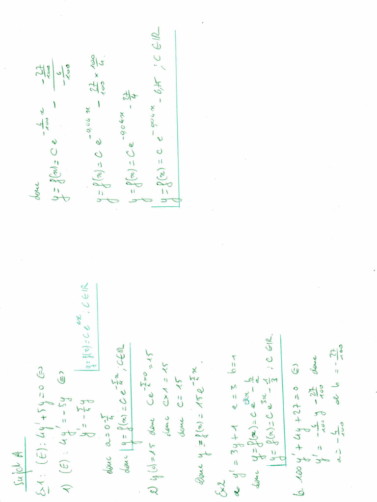 Correction Interro Équadiff Sujet A | PDF