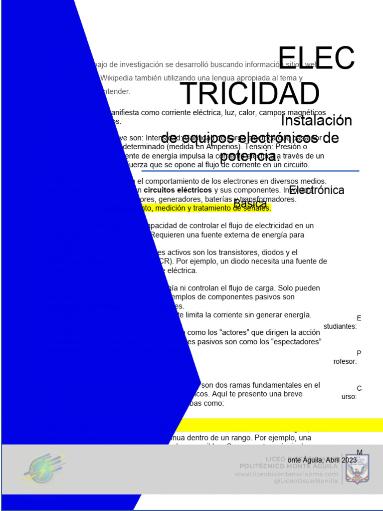 Fundamentos de Electricidad y Electrónica | PDF | Electrónica | Red eléctrica