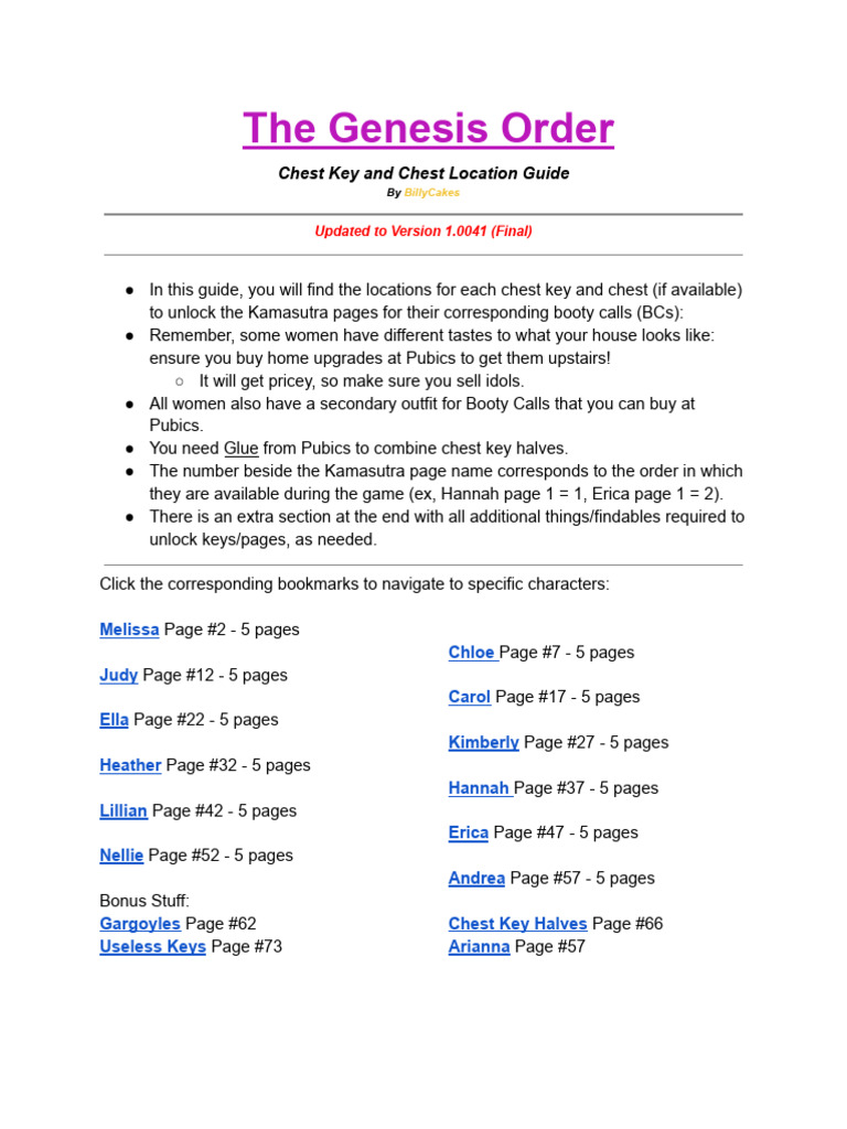 TGO - Key & Chest Guide v1.0041 | PDF