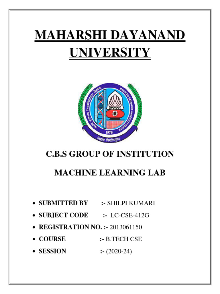 ML - Practical File | PDF | Receiver Operating Characteristic | Mean Squared Error