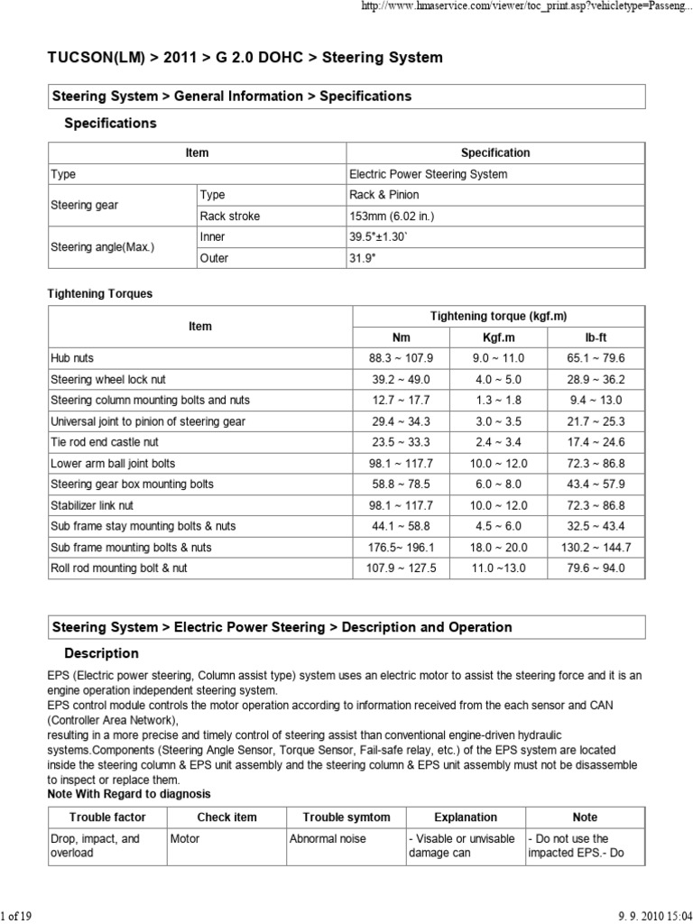 Steering System Pdf Steering Nut Hardware