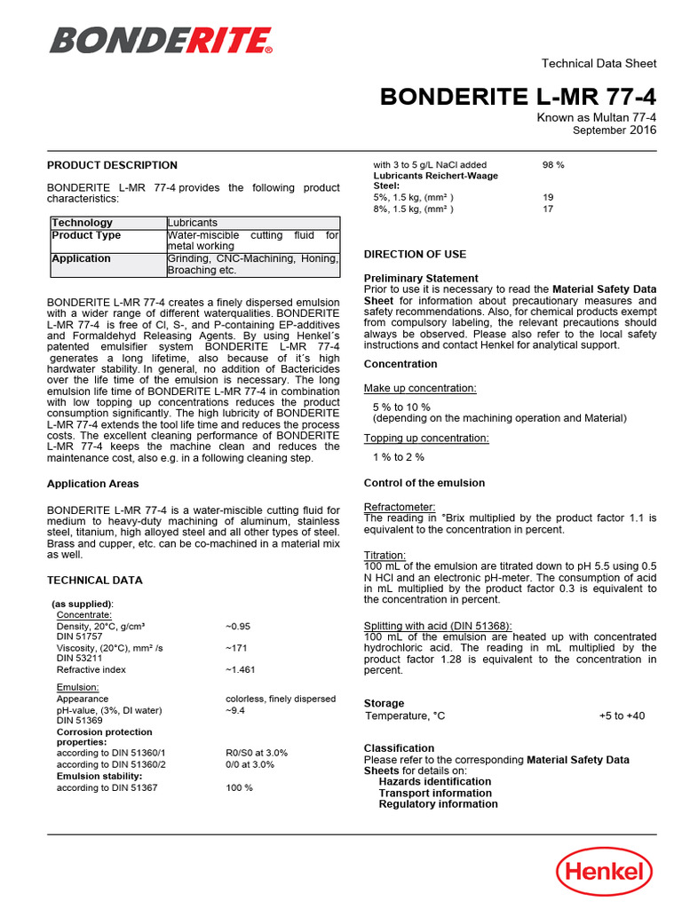 Bonderite L-MR 77-4-En | PDF | Trademark | Legal Liability