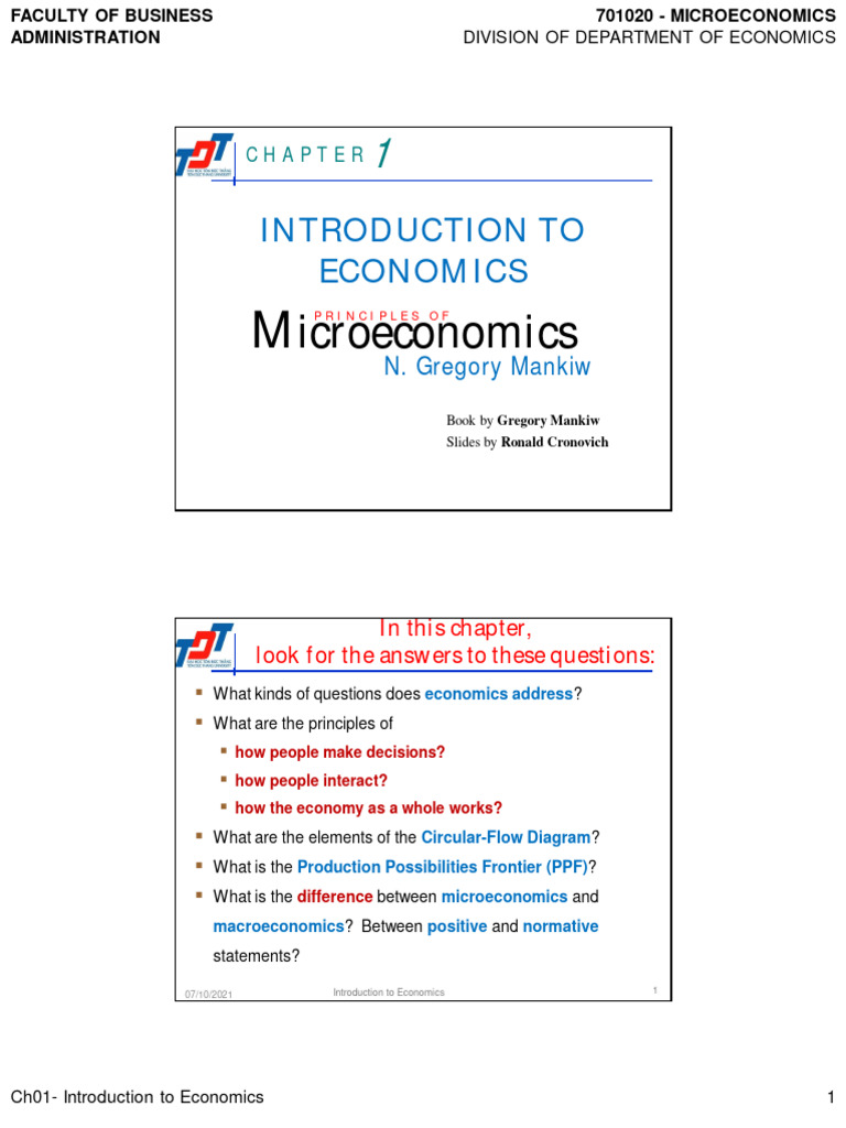 Ch01- Introduction to Economics | PDF | Economics | Microeconomics