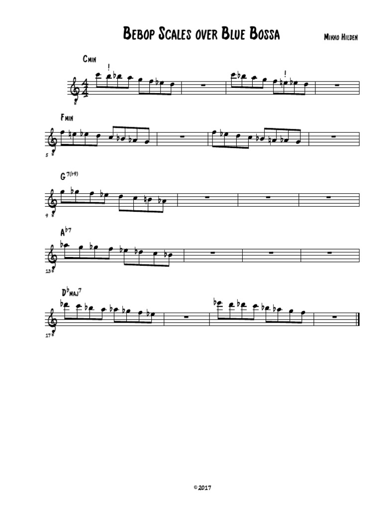 Bebop Scales Over Blue Bossa | PDF