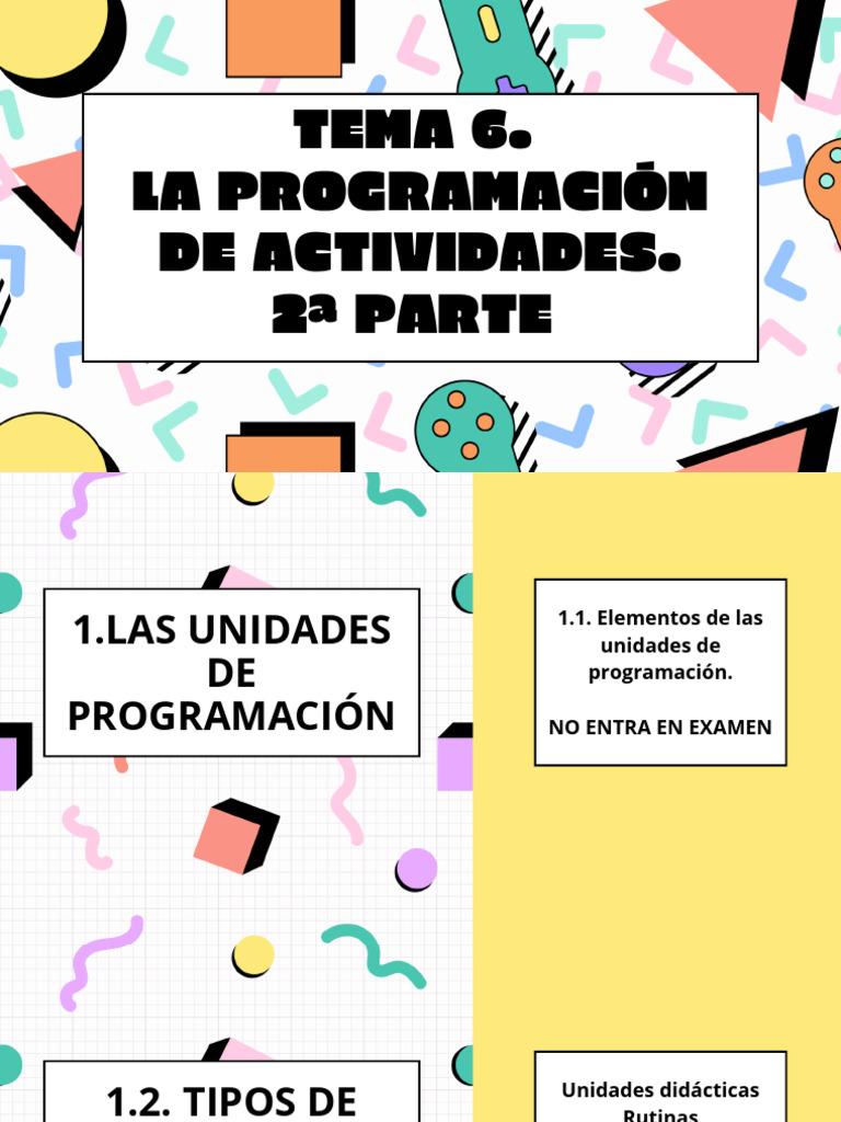 Tema 6. 2 Parte. La Programación de Actividades. | PDF | Plan de estudios | Aprendizaje