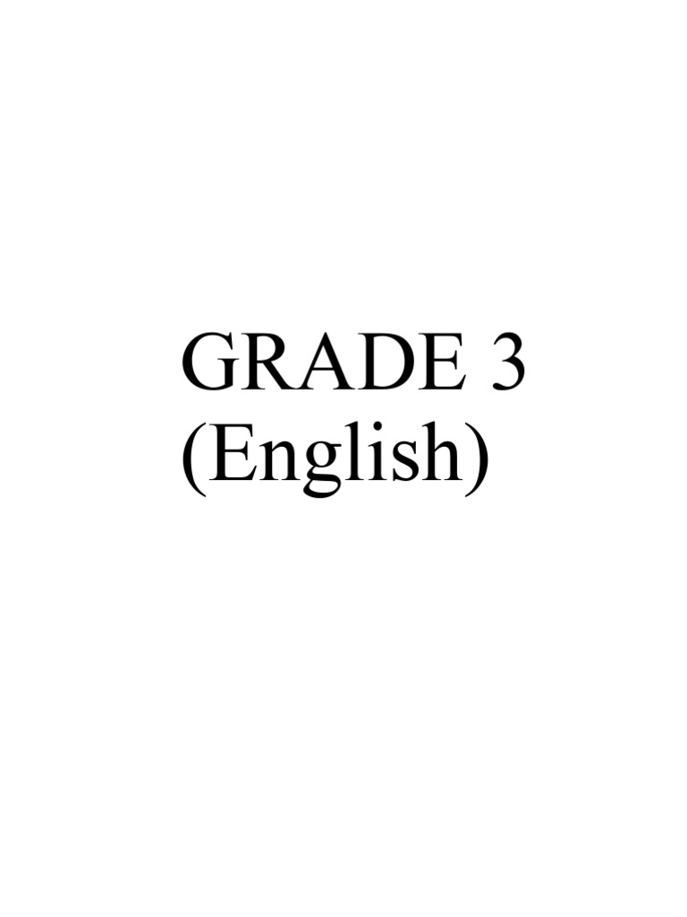 Crla Grade 3 Reading Materials English | PDF