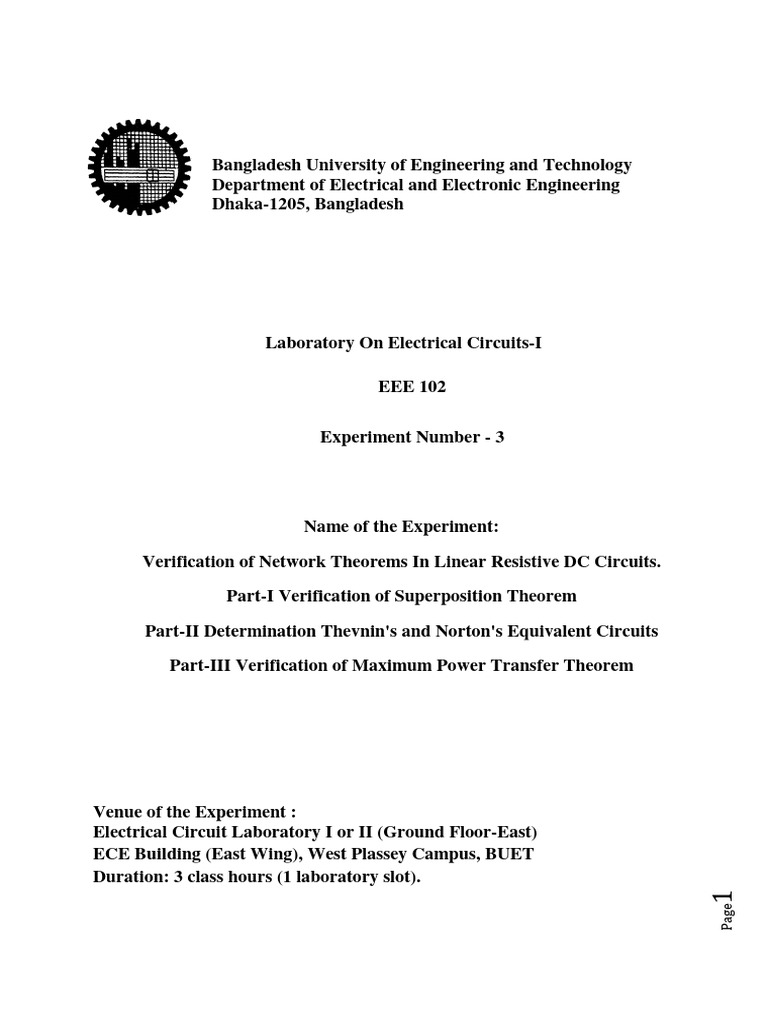 Experiment-3 | PDF | Electrical Network | Electrical Resistance And Conductance