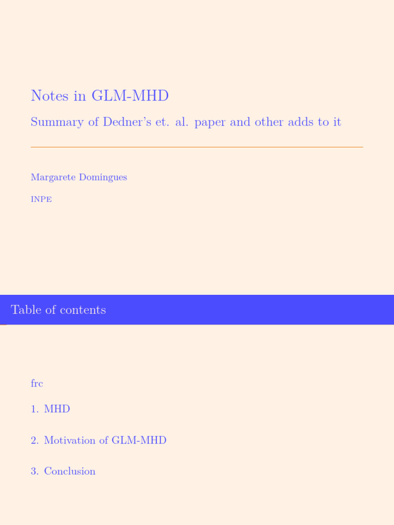 GLM MHD Discussions | PDF | Magnetohydrodynamics | Physics