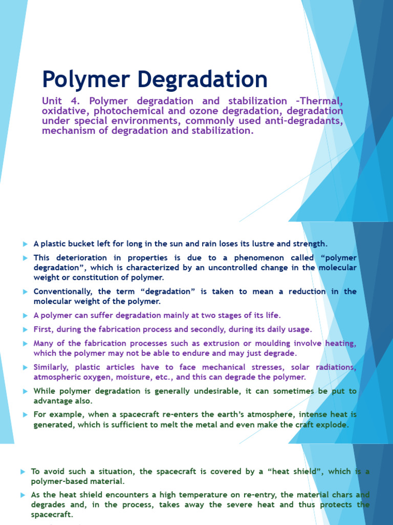 Polymer Degradation PDF | Download Free PDF | Polymers | Polymerization