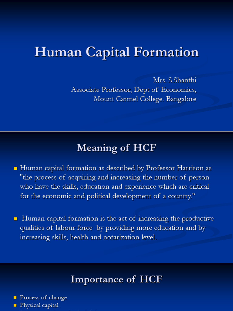Human Capital Formation | PDF | Human Capital | Economic Growth