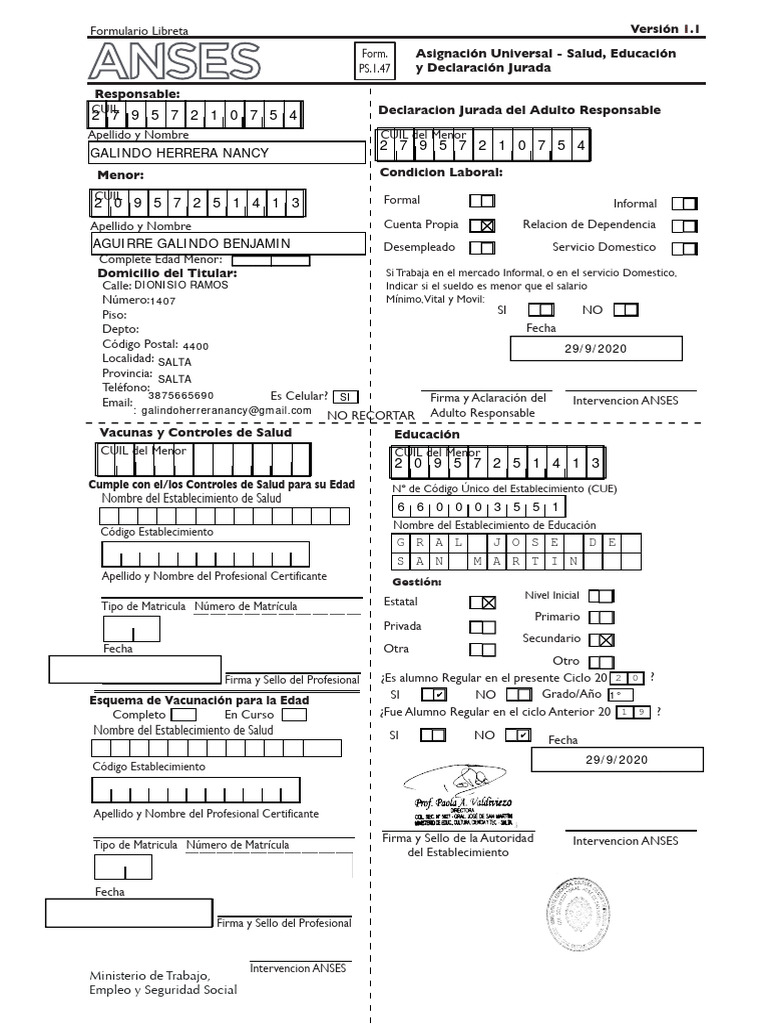 Aguirre Anses | PDF | Documento de identidad | Certificado de nacimiento