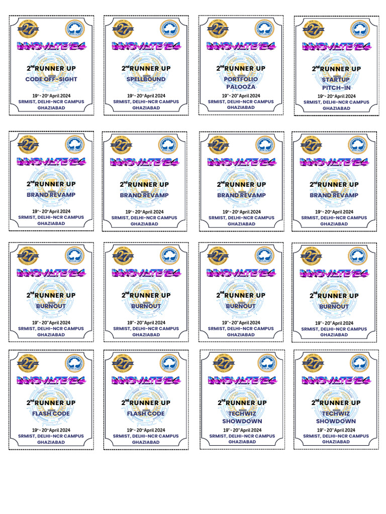 A4 2nd Runner Up Sticker | PDF