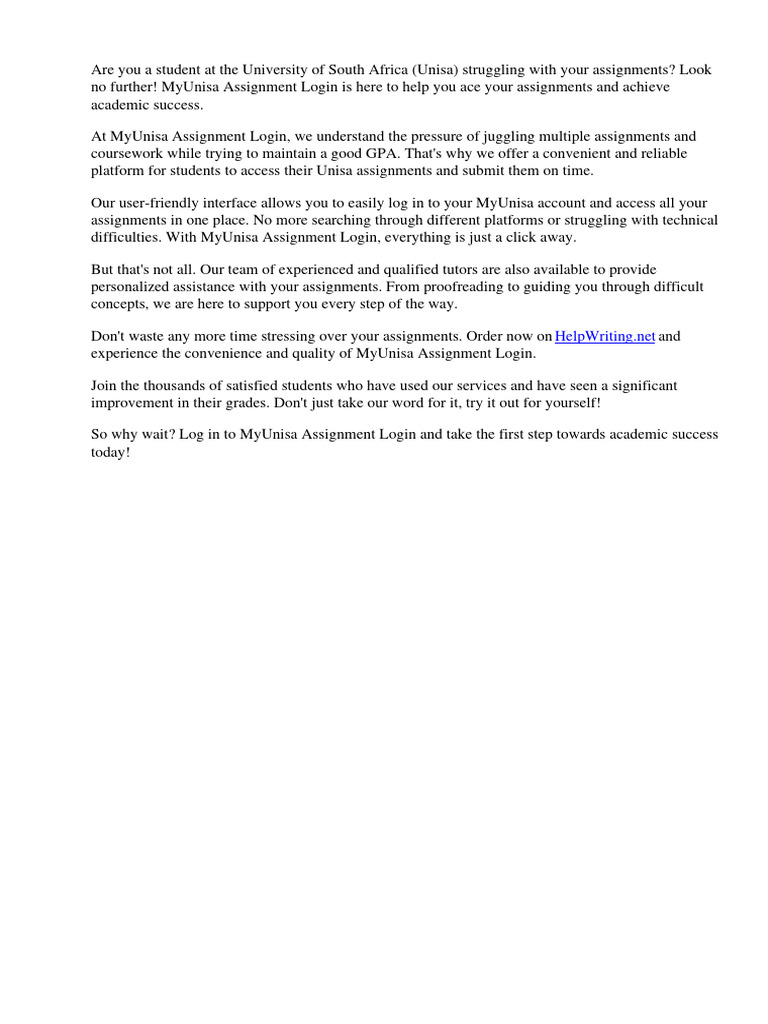 Myunisa Assignment Login | PDF | Login | Password