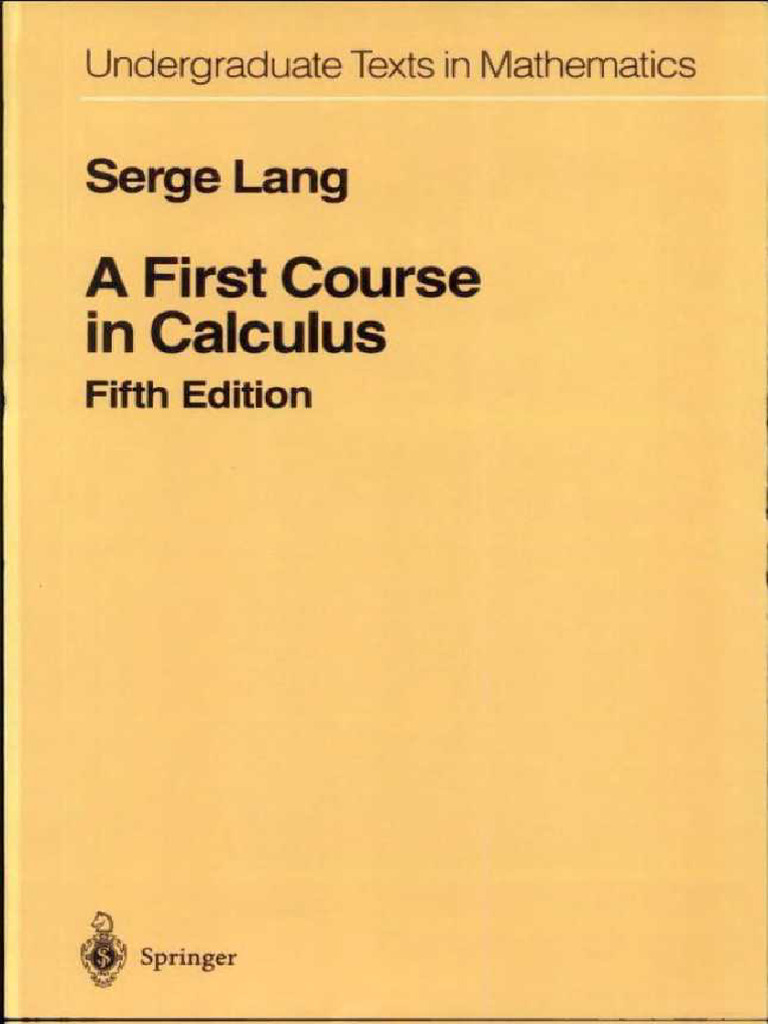 A-First-Course-in-Calculus Parte 1 | PDF