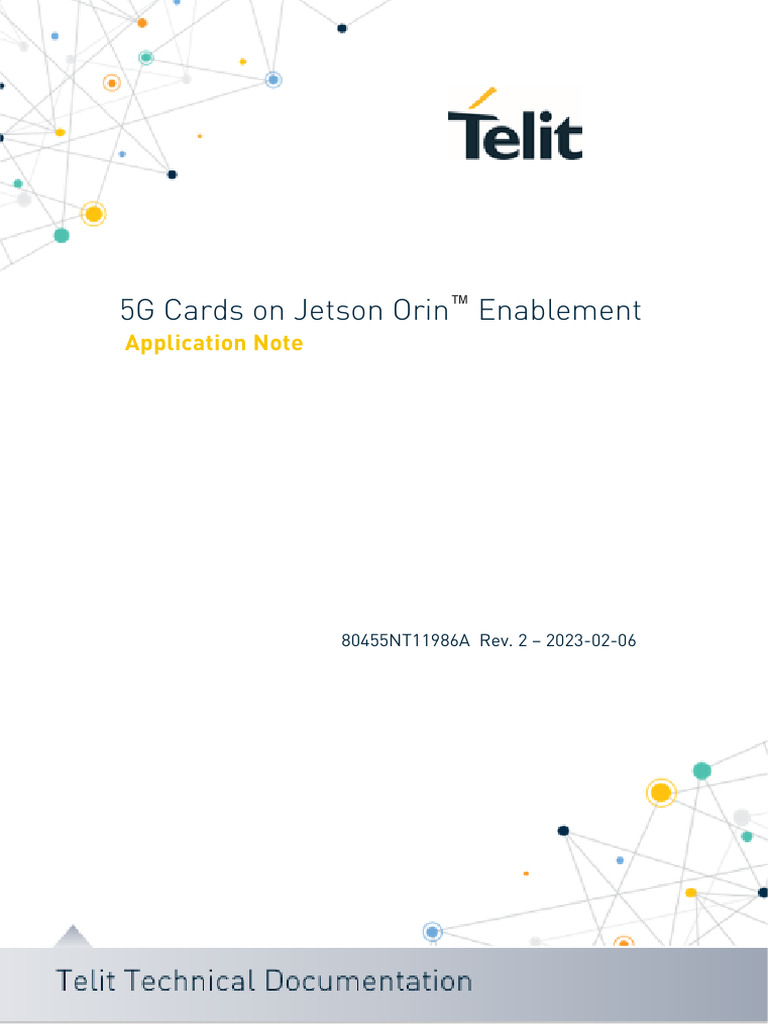 Telit 5G Cards On Jetson Orin™ Enablement Application Note r2 | PDF | License | Device Driver
