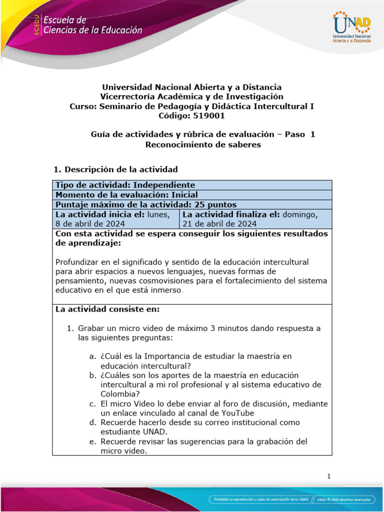 Guía de Actividades y Rúbrica de Evaluación - Paso 1 - Reconocimiento ... Guía de Actividades y Rúbrica de Evaluación - Paso 1 - Reconocimiento ...