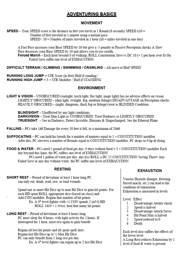 adventuring basics | PDF